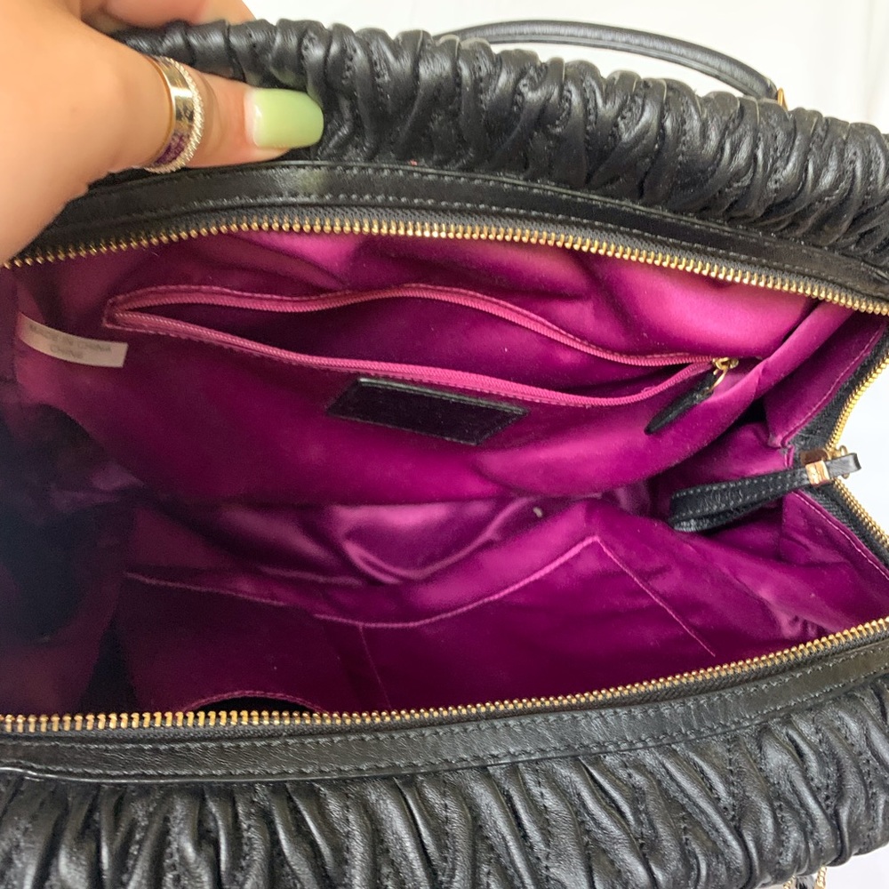 Coach Leather Textured Black Handbag Purse - Gem